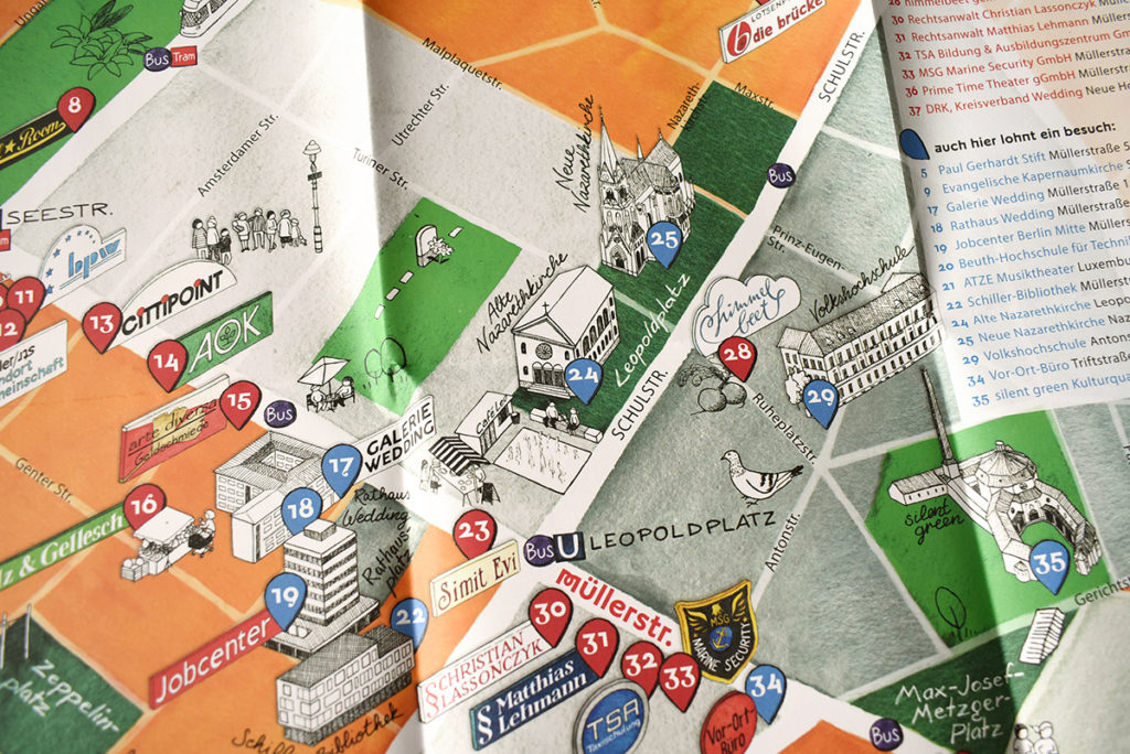 Folding map Müllerstraße: illustrated plan for residents and visitors
